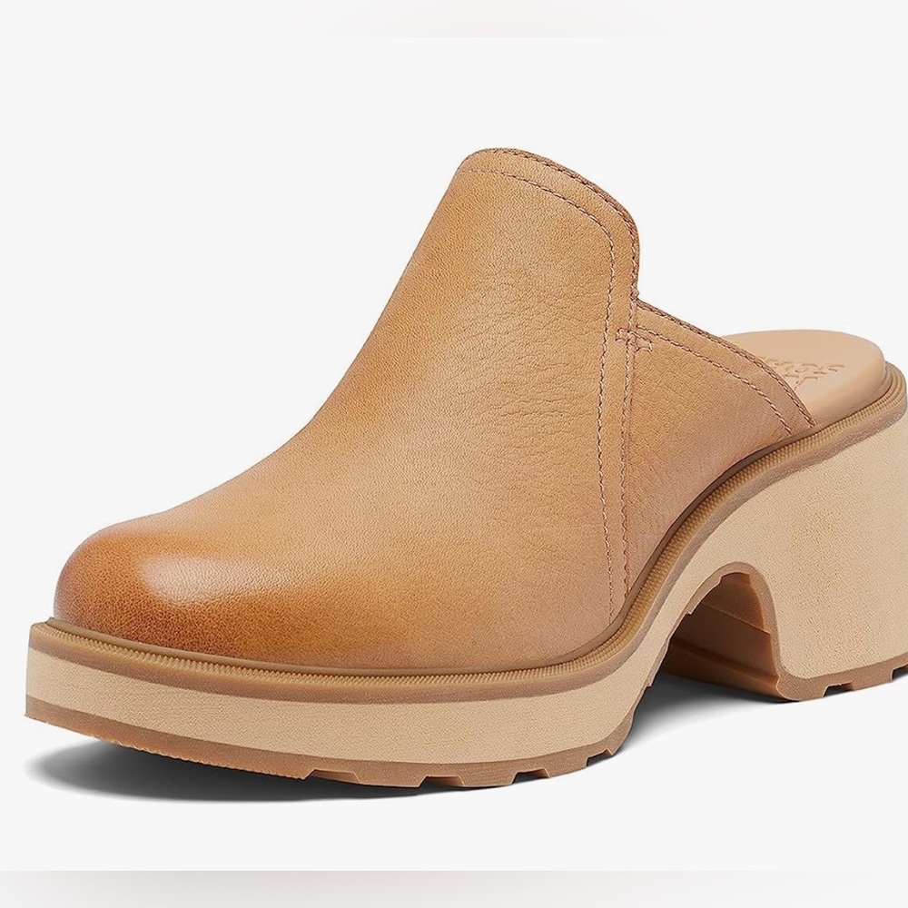 Sorel Hi Line Heel Mule In Tawny Buff/Canoe Sz 11 New! - Gem